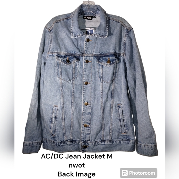 AC/DC | Jackets & Coats | Acdc Denim Jacket M Band Patch Back Blue Nwt ...
